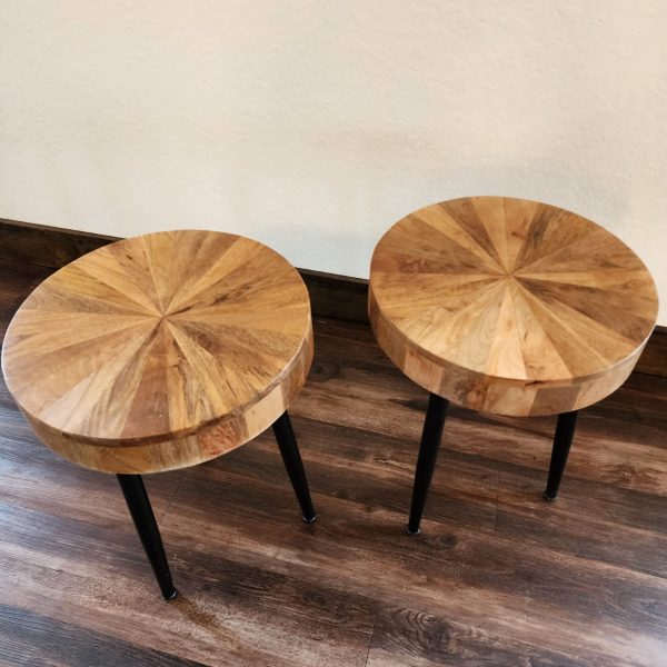 Round Wood Side Table Set – Bossa Event